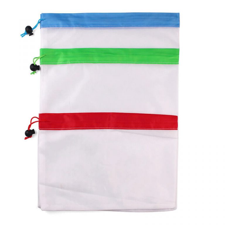 Custom Produce Black Rope Reusable Nylon Mesh Kitchen Fruits Food ...